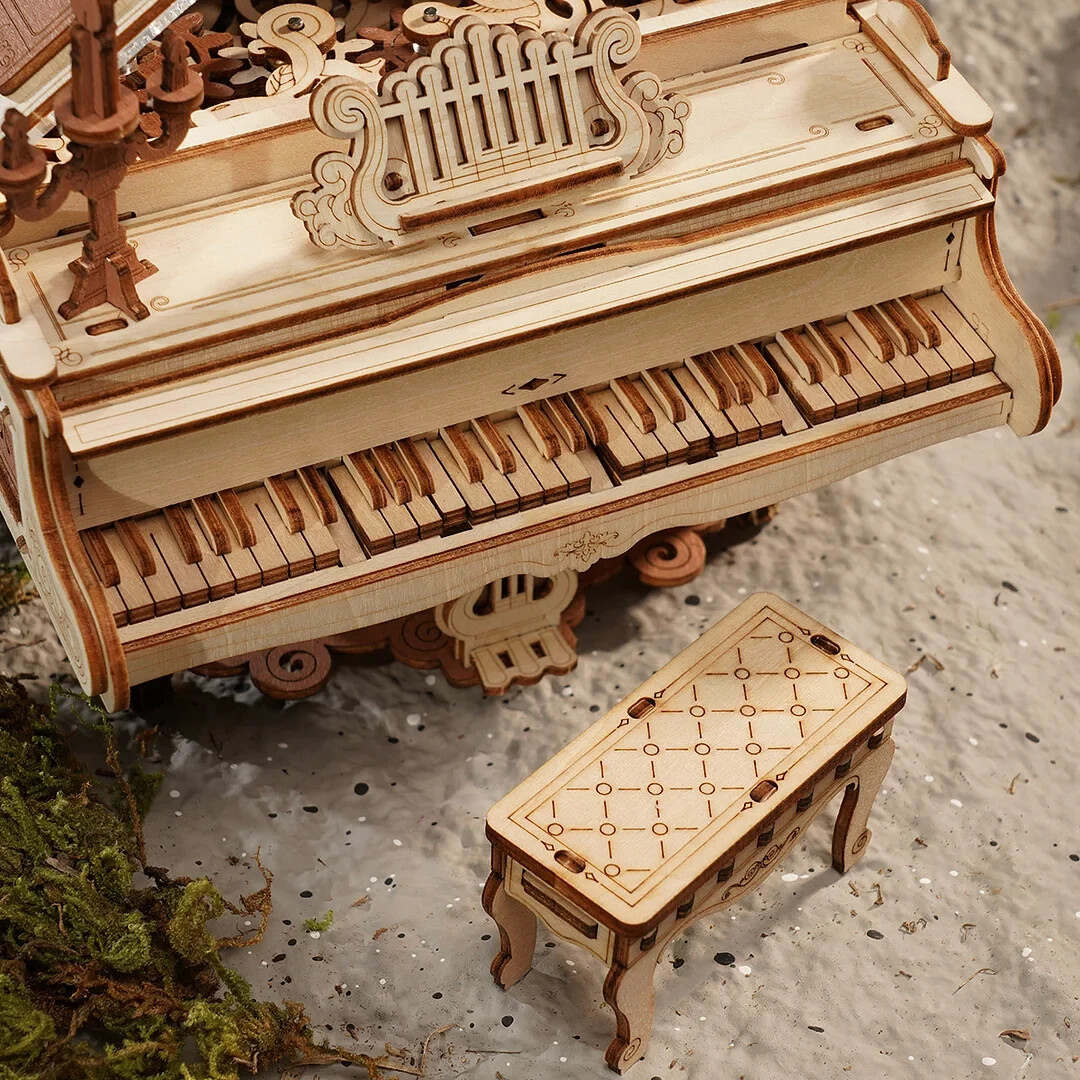ROKR Magic Piano Mechanical Music Box Melody 3D Wooden Puzzle Adults ...