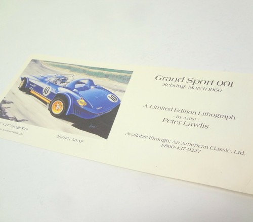 Artist Peter Lawlis Lithographs - Advertising Post Card - Corvette ...
