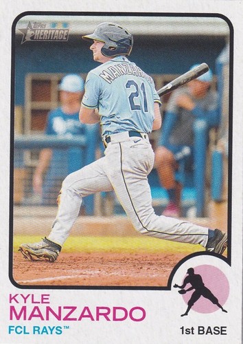 2022 Topps Heritage Minor League #77 Kyle Manzardo FCL Rays RC Tampa ...