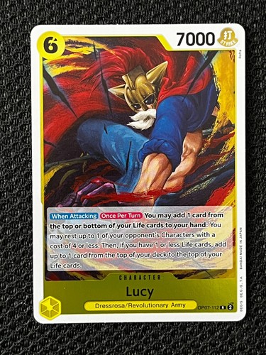CARD LUCY ONE PIECE TCG OP07-112 RARE 500 YEARS IN THE FUTURE VERSION ...
