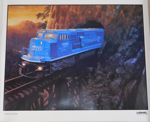Lionel Trains Limited Edition Poster Conrail #5500 SD60M Diesel 22" x ...