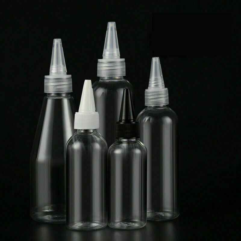 Empty Squeeze Bottles w Twist Cao Top Clear Plastic Dropper Spout 20 ...