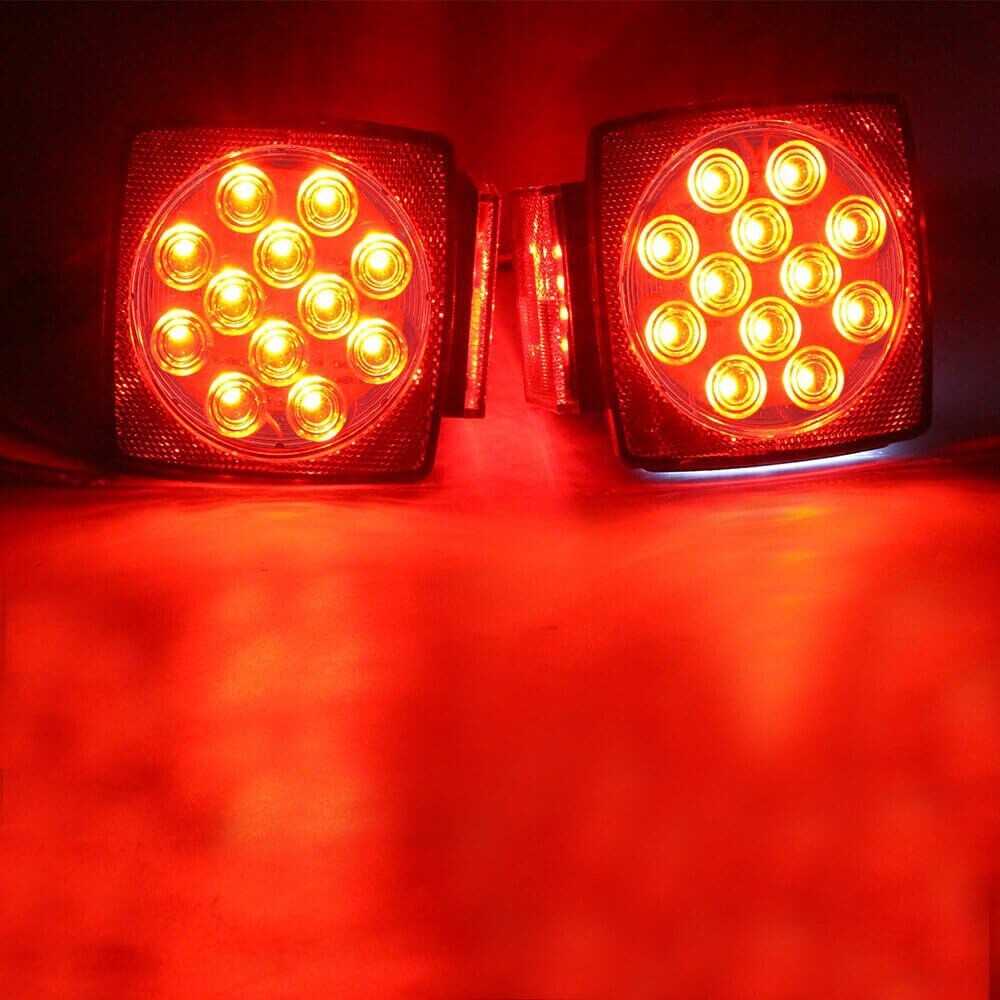 Rear LED Submersible Square Trailer Tail Lights Kit Boat Truck ...