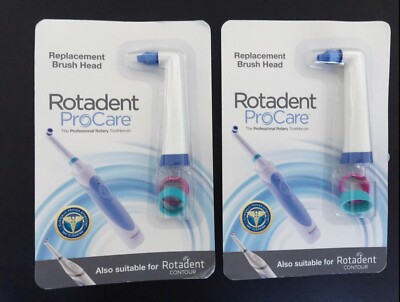 2 ROTADENT CONTOUR - PROCARE BRUSH HEAD SHORT POINTY ROTA DENT - USA ...