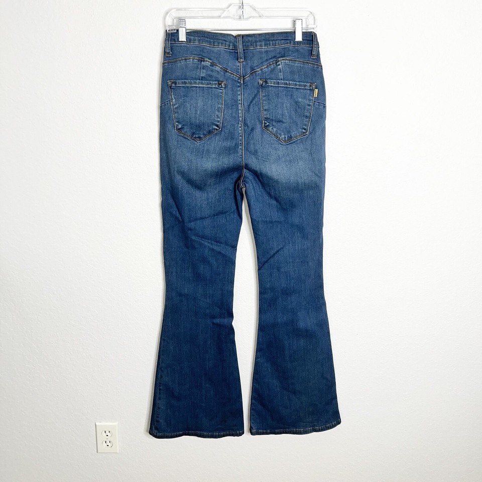 Vibrant Flare Jeans Women Size 31 15 Bell Bottom Blue High Rise 33 ...