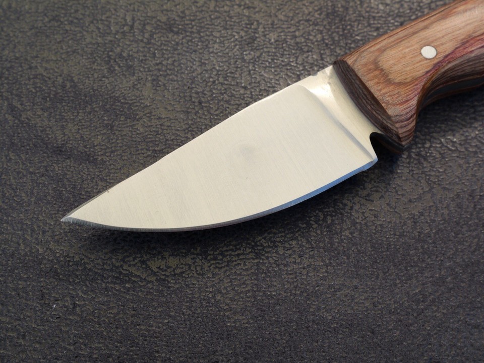 6” Mini Fixed Blade Knife Full Tang Wood Handle Custom Leather Sheath ...