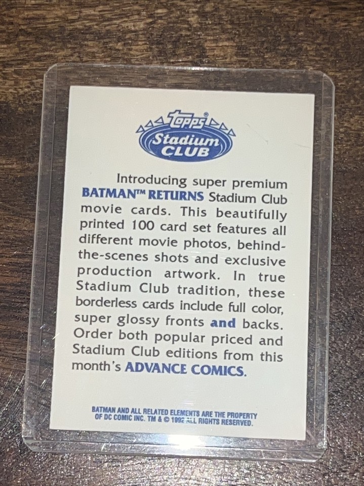 1992 Topps Stadium Club Batman Returns Card - mint! | eBay