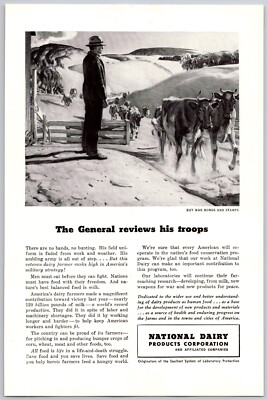 1943 National Dairy Products Vintage Ad Farmer & Cows are General ...