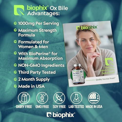 biophix Ox Bile 1000 mg with BioPerine 120 Veggie Capsules - High ...