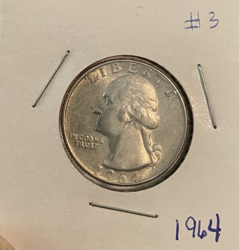 1964 Washington Silver Quarter. Coin Is In Fine Condition Circulated ...