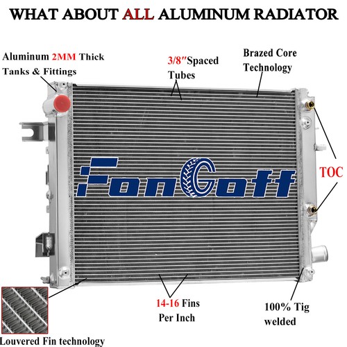 2 Row Radiator for 2013-18 2016 Ram 2500 3500 4500 5500 6.4L 6.7L AT ...