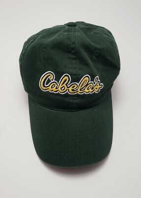 Mens Cabelas Green Strap-back Adjustable Hat Baseball Cap One Size Fits ...