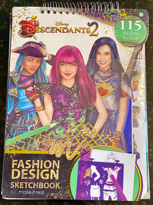 FASHION DESIGN SKETCH BOOK 115 Stickers STENCILS Disney DESCENDANTS 2 ...