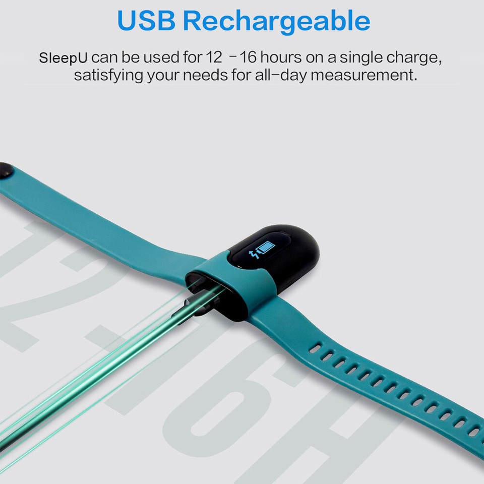 SleepU Continuous Wrist Pulse Oximeter with SpO2 Ring Sensor Probe ...