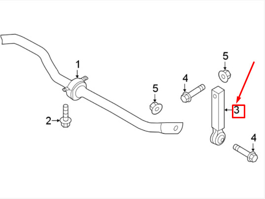 2017-2018 Audi A4 Quattro Rear Right Side Stabilizer Sway Bar Link ...