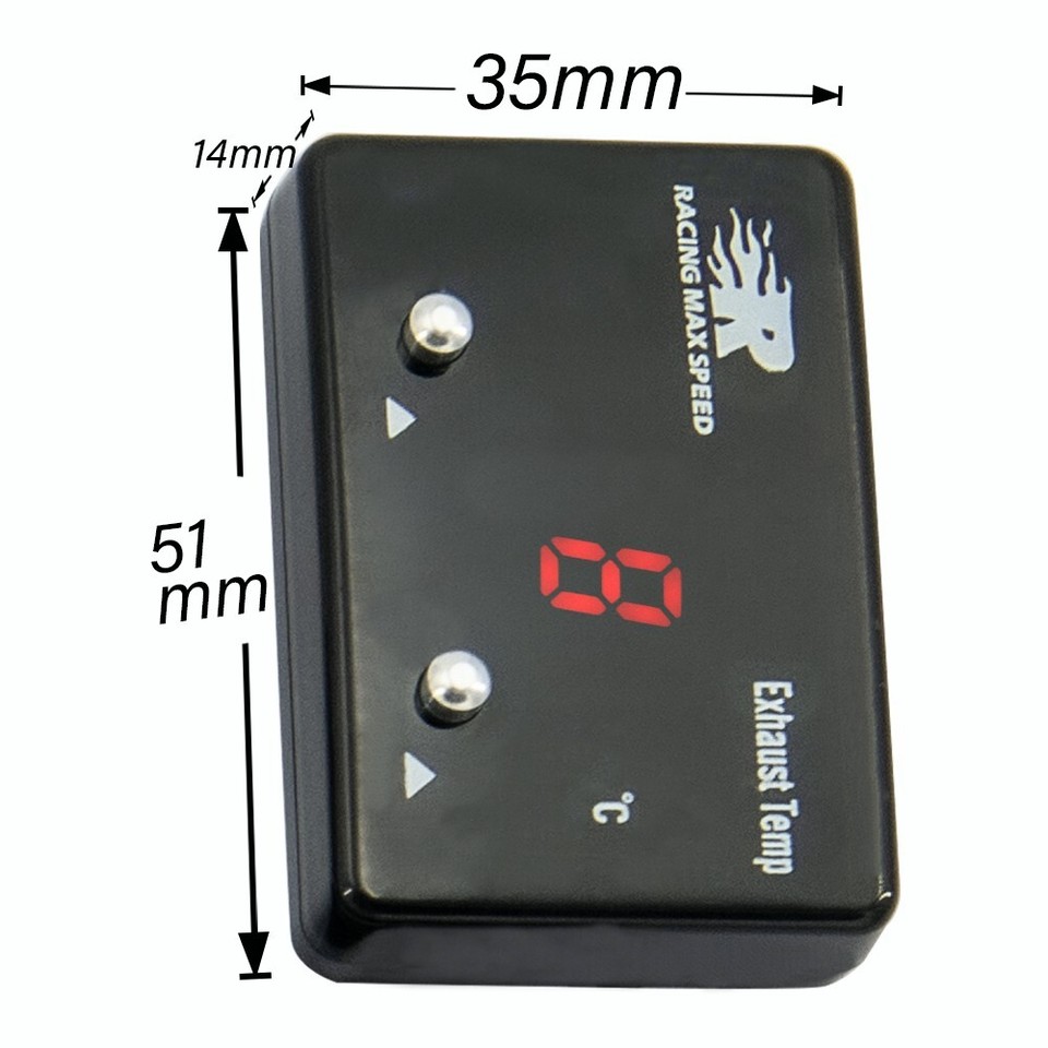 Exhaust Gas Temp EGT Gauge Digital display with Red LED+ 1/8 NPT Sensor ...