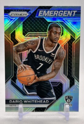 Dariq Whitehead 2023-24 Panini Prizm #20 Emergent Silver Prizm Brooklyn ...