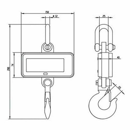 1000KG 2000LBS Aluminum Digital Crane Scale heavy Duty Hanging Scale ...