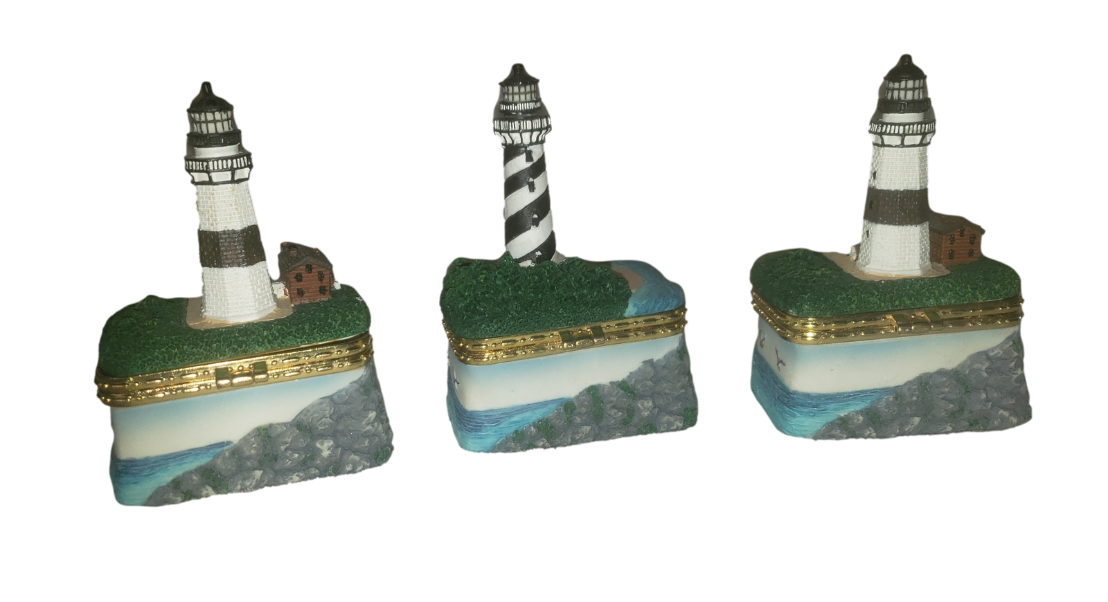 Lighthouse Trinket Boxes set of 3 lighthouse collectible treasure boxes ...