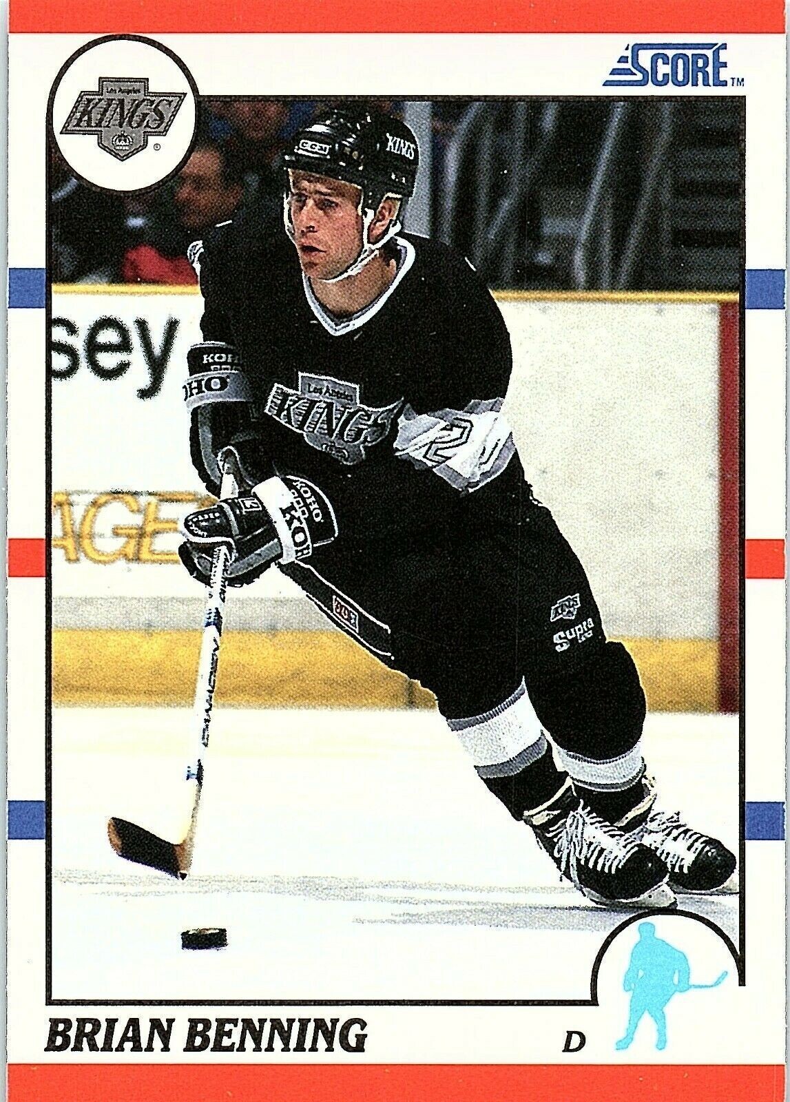 1990 SCORE NHL HOCKEY Trading Card #306 - Brian Benning, Los Angeles ...
