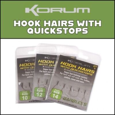 Korum Hook Hairs with Quickstops - Barbless - All sizes | eBay