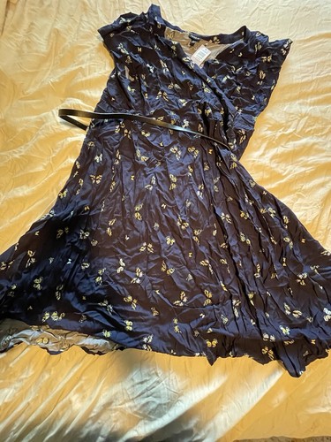 Torrid Blue Butterfly Sleeveless Challis Dress - Size 14 | eBay