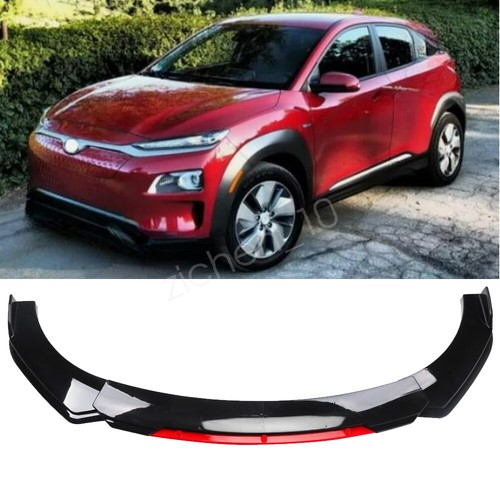 Front Bumper Lower Spoiler For Hyundai Kona 2018-2022 Black&Red | eBay