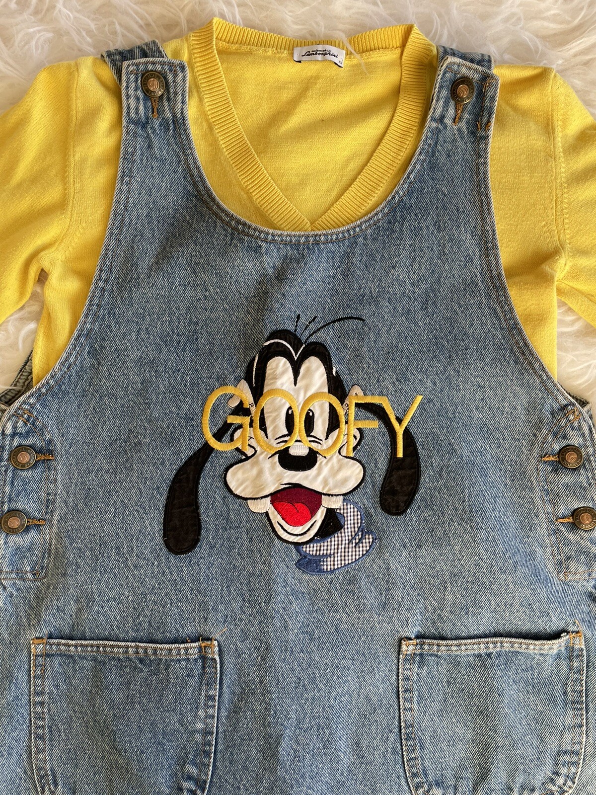 Vintage Preppy Disney Goofy Frilly Mini Dress & Yello… - Gem