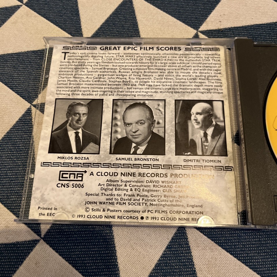 GREAT EPIC FILM SCORES Dimitri Tiomkin Miklos Rozsa CD Movie Soundtrack ...