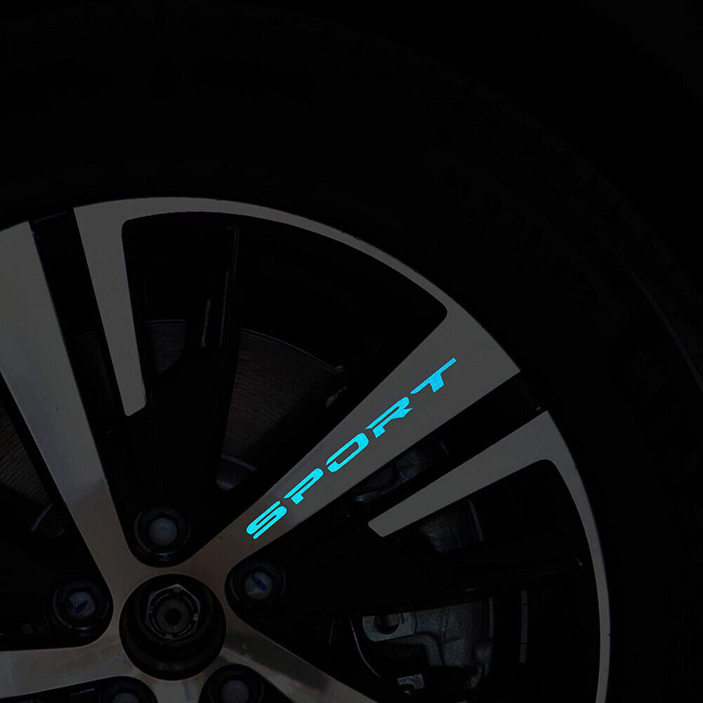 Blue Sticker SPORT Style Car Rims Wheel Hub Racing Decal Strips Car ...