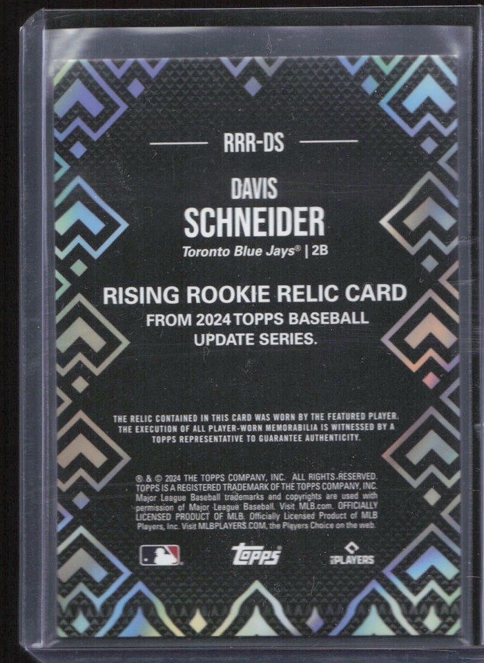 2024 Topps Upate #RRR-DS Davis Schneider Patch | eBay