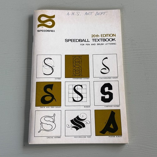 Vintage SPEEDBALL TEXTBOOK 20th Edition Pen & Brush Lettering Book 1972 ...