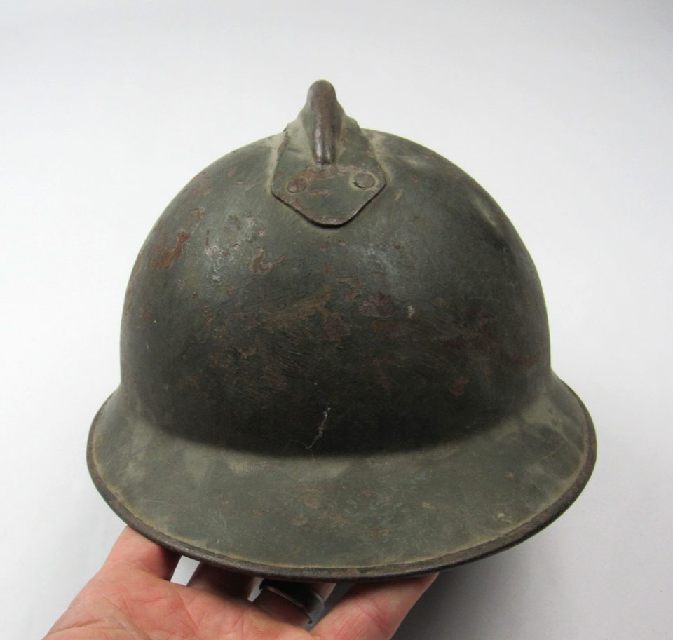 Original WWI Adrian M16 Italian Helmet No Emblem Leather Chinstrap ...
