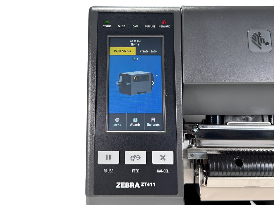 TESTED Zebra ZT411 Thermal Transfer Label Printer Peel Full Rewind ...