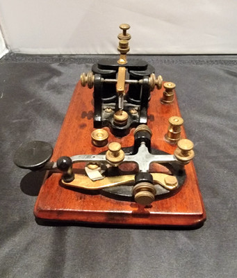 Antique 1880 JH Bunnell Mounted Platform Telegraph Key & Sounder 20ohm ...