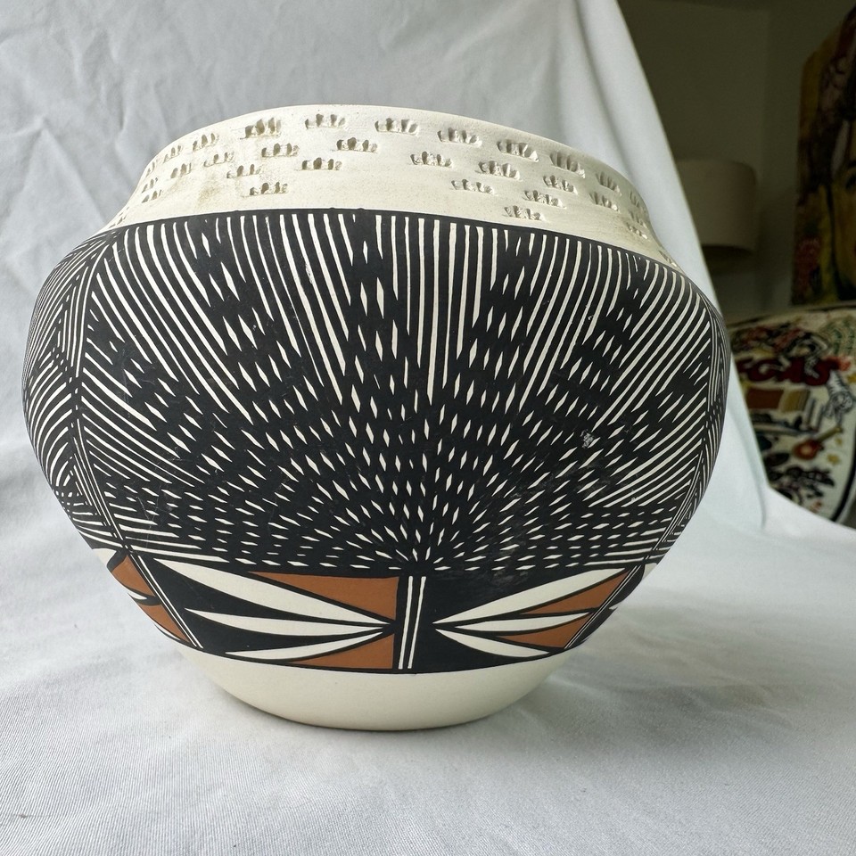 Beverly Garcia Handcoiled Acoma Pueblo Pottery Bowl Artist Signed | eBay