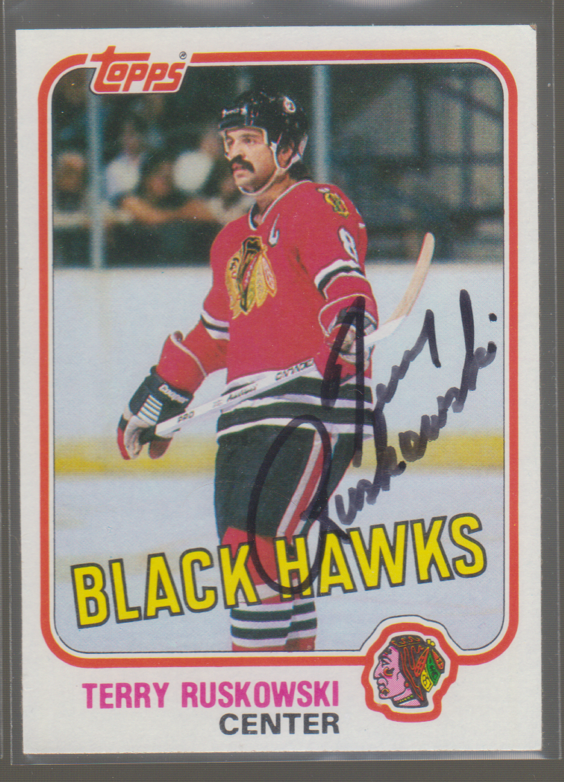 Autographed 81/82 Topps Terry Ruskowski - Blackhawks | eBay