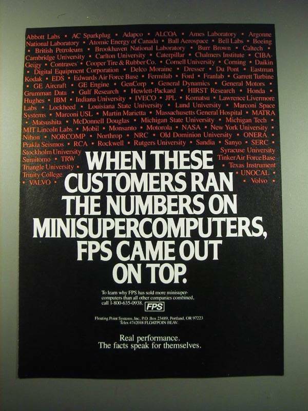 1987 FPS Floating Point Systems Minisupercomputers Ad | eBay