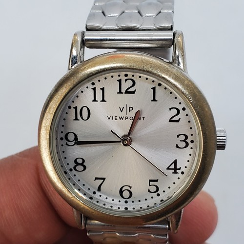 Timex Viewpoint Women's Watch 28MM Round Silver Expansion Band 6" New ...