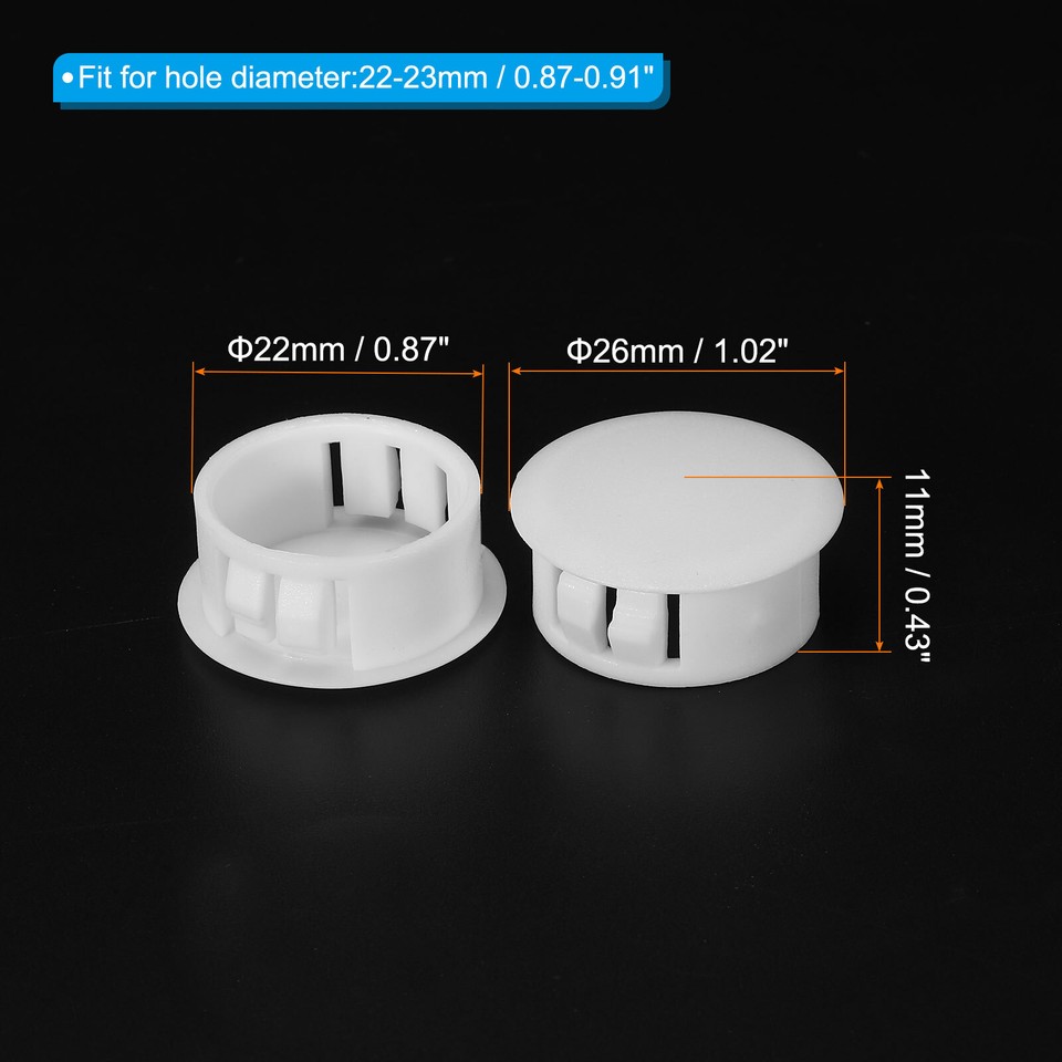 30Pcs 7/8" Hole Plugs, Plastic Hole Plugs Circular Hole Plug Cover ...