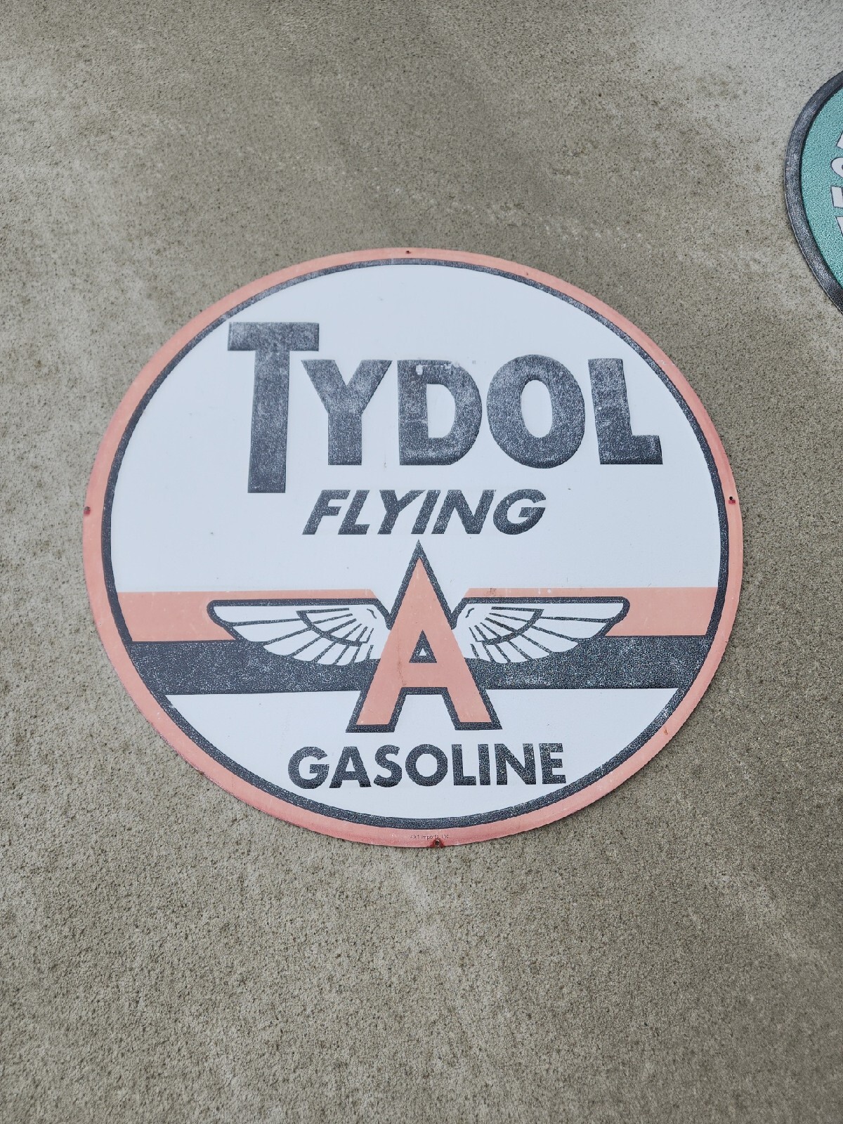 "TYDOL/FLYING A GASOLINE" LARGE, HEAVY PORCELAIN DEALER SIGN NICE | eBay