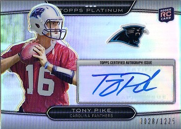 2010 Topps Platinum Rookie Autographs Panthers Football Card #11 Tony ...