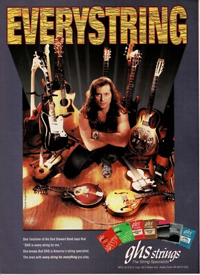 GHS STRINGS - Don Teschner of The Rod Stewart Band - 1995 Print ...