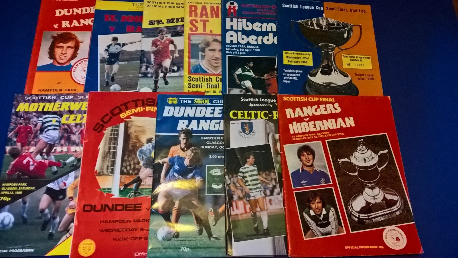 SCOTTISH CUP FINALS & SEMI FINAL PROGRAMMES, CELTIC, RANGERS, HIBERNIAN ...