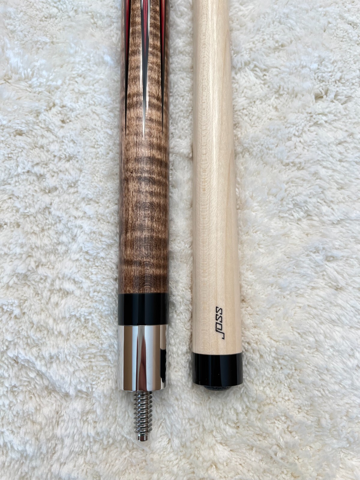 Joss Custom 1 of 1 Pool Cue w/ 8 Sharp Points (Curly Maple) FREE HARD ...