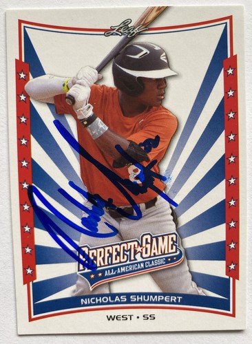 NICOLAS SHUMPERT RC SIGNED IP 2014 LEAF PERFECT GAME ALL-AMERICAN DI-40 ...