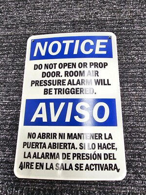 (QTY 2) Notice Do Not Open or Prop Door Sign with Spanish Facility ...