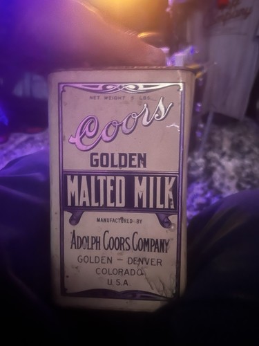 1930's Original Coors Golden Malted Milk 10lbs Tin Advertising Can ...
