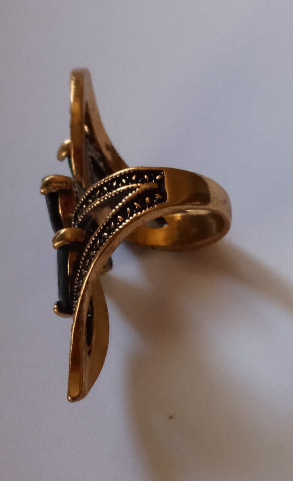 Three Rhinestone Ring Size 7 Women's Gold Color Band Free Shipping | eBay