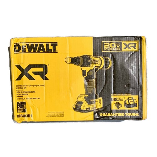 DEWALT DCF403D1 20V MAX XR Brushless Cordless 3/16-inch Rivet Tool Kit ...